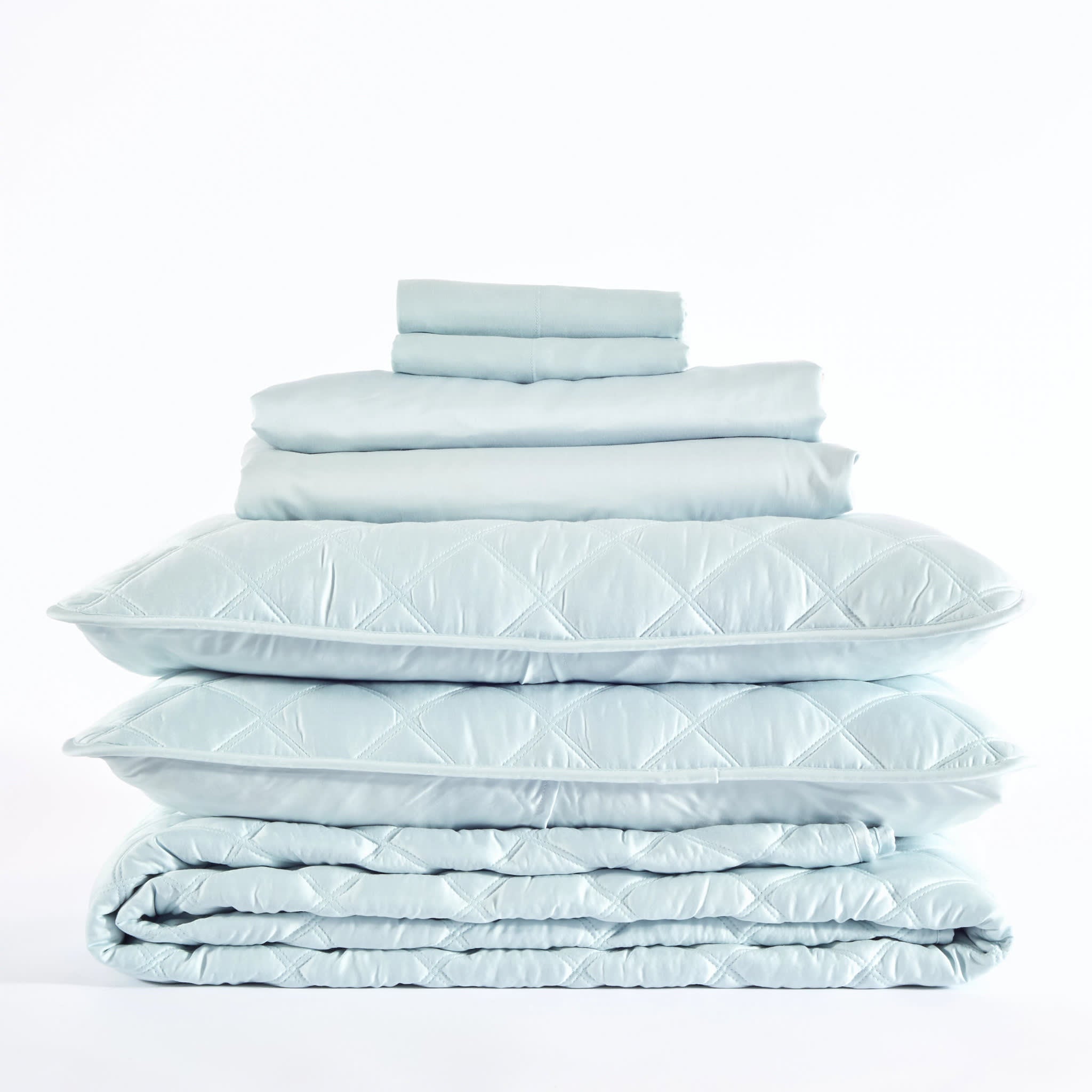 Silken Solid Robin's Egg Blue Core Bedding Bundle – Annie Selke