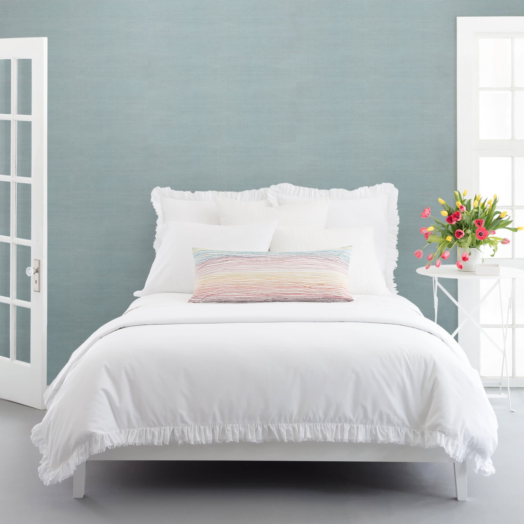 Samoa Grasscloth Wallpaper | Robin's Egg Blue – Annie Selke