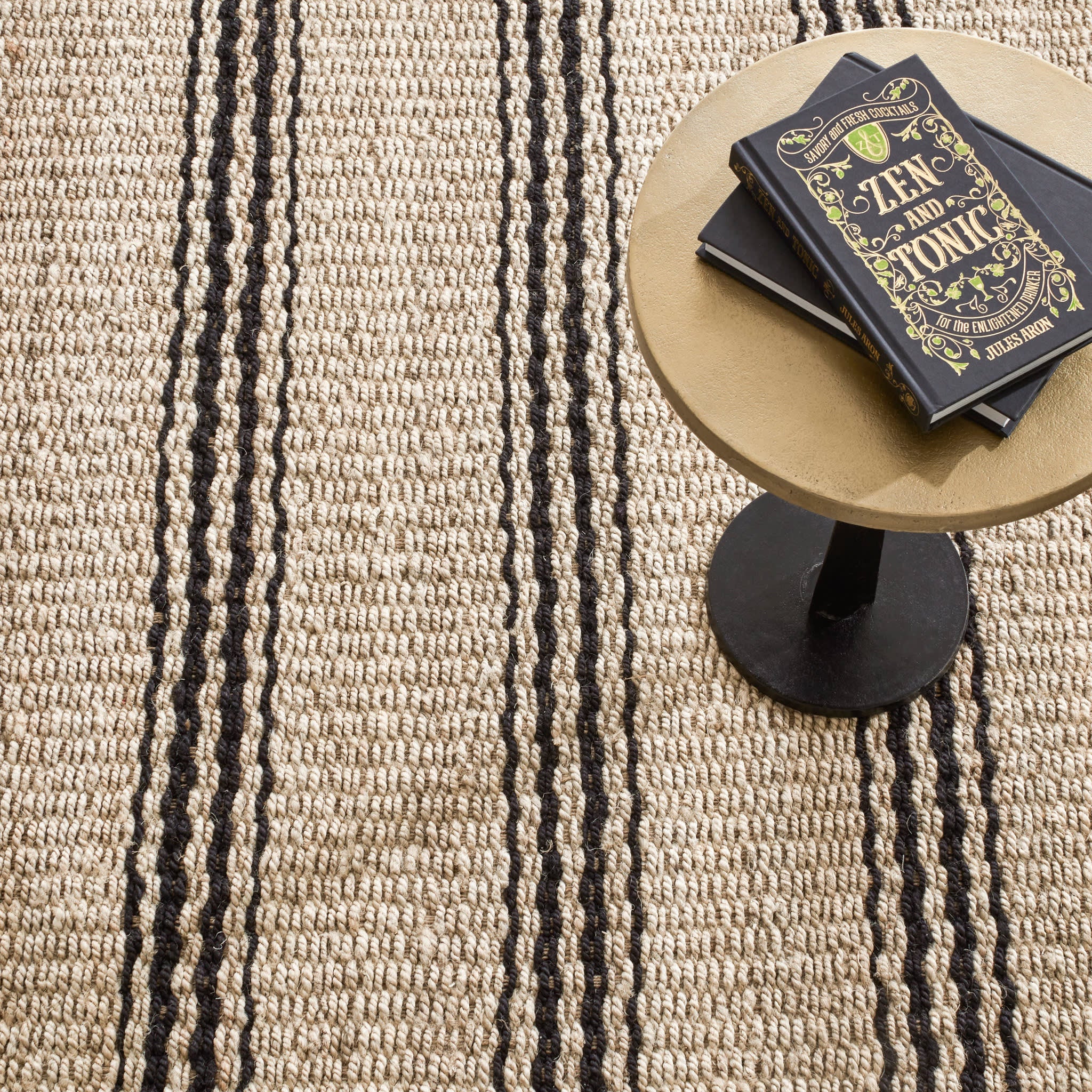 Jute Ticking Handwoven Jute Rug | Black – Annie Selke