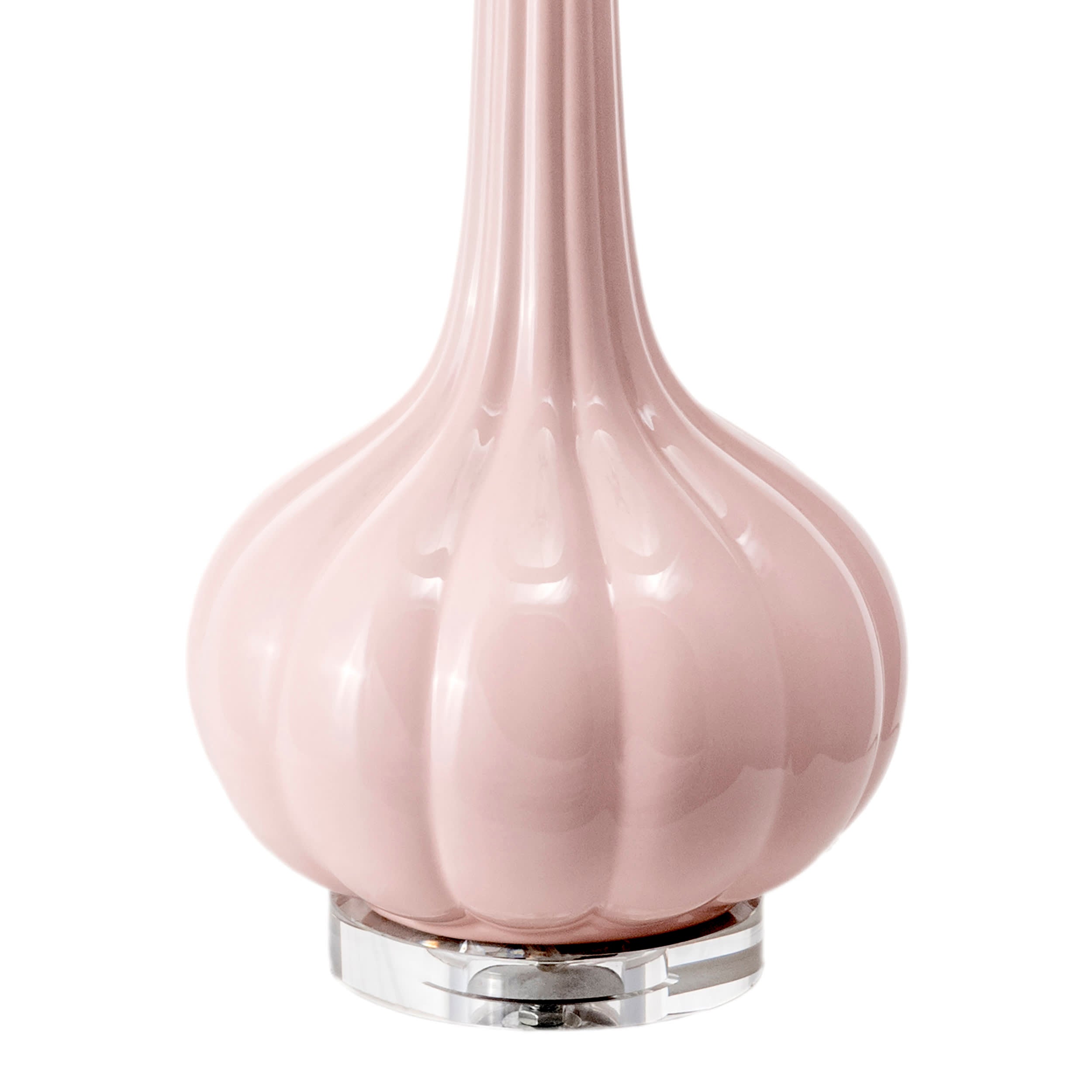 29-inch Fluted Ceramic Bulbous Table Lamp | Pink – Annie Selke