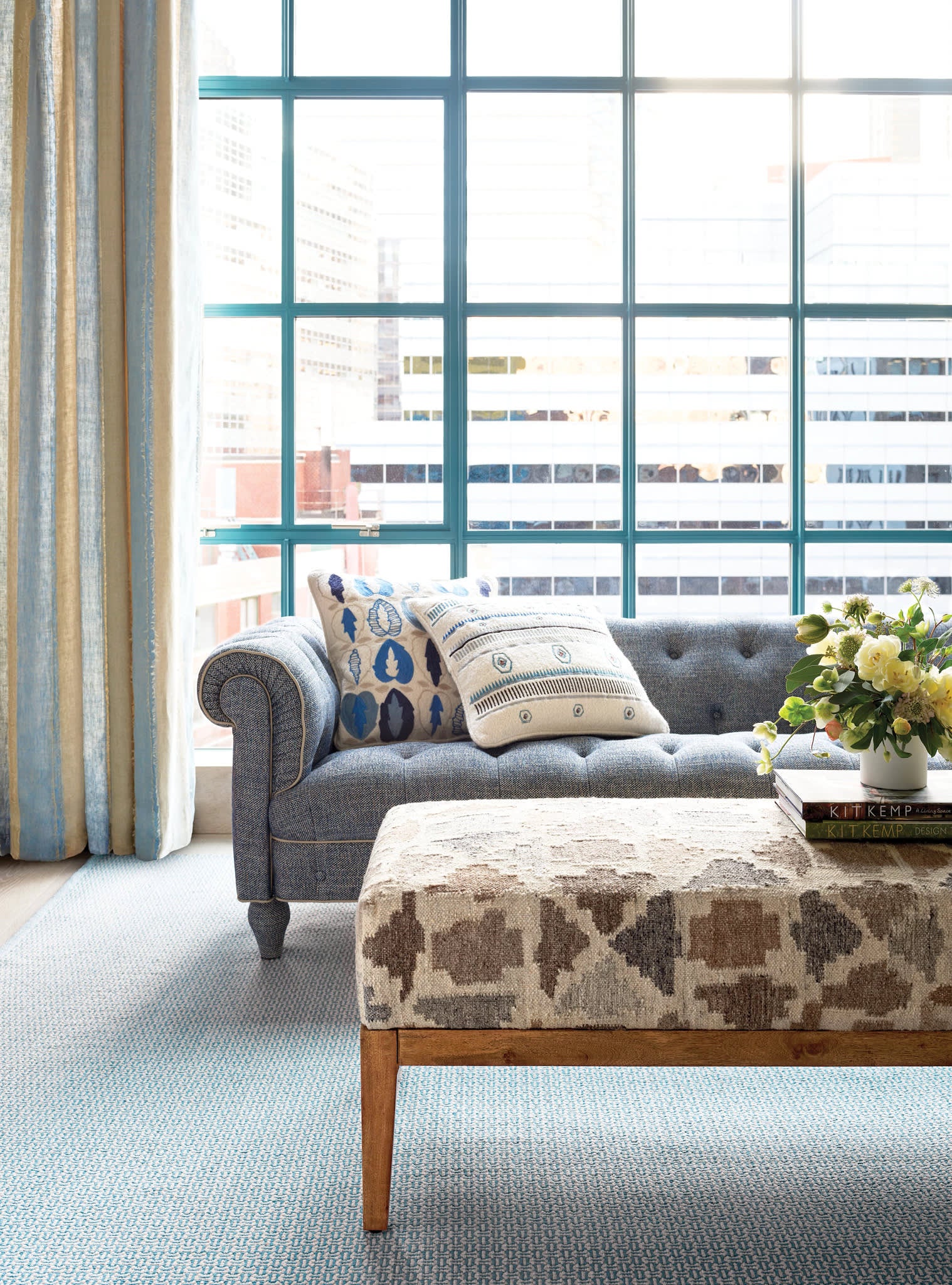 Rufus Stone Freida Rug Bench | Natural – Annie Selke