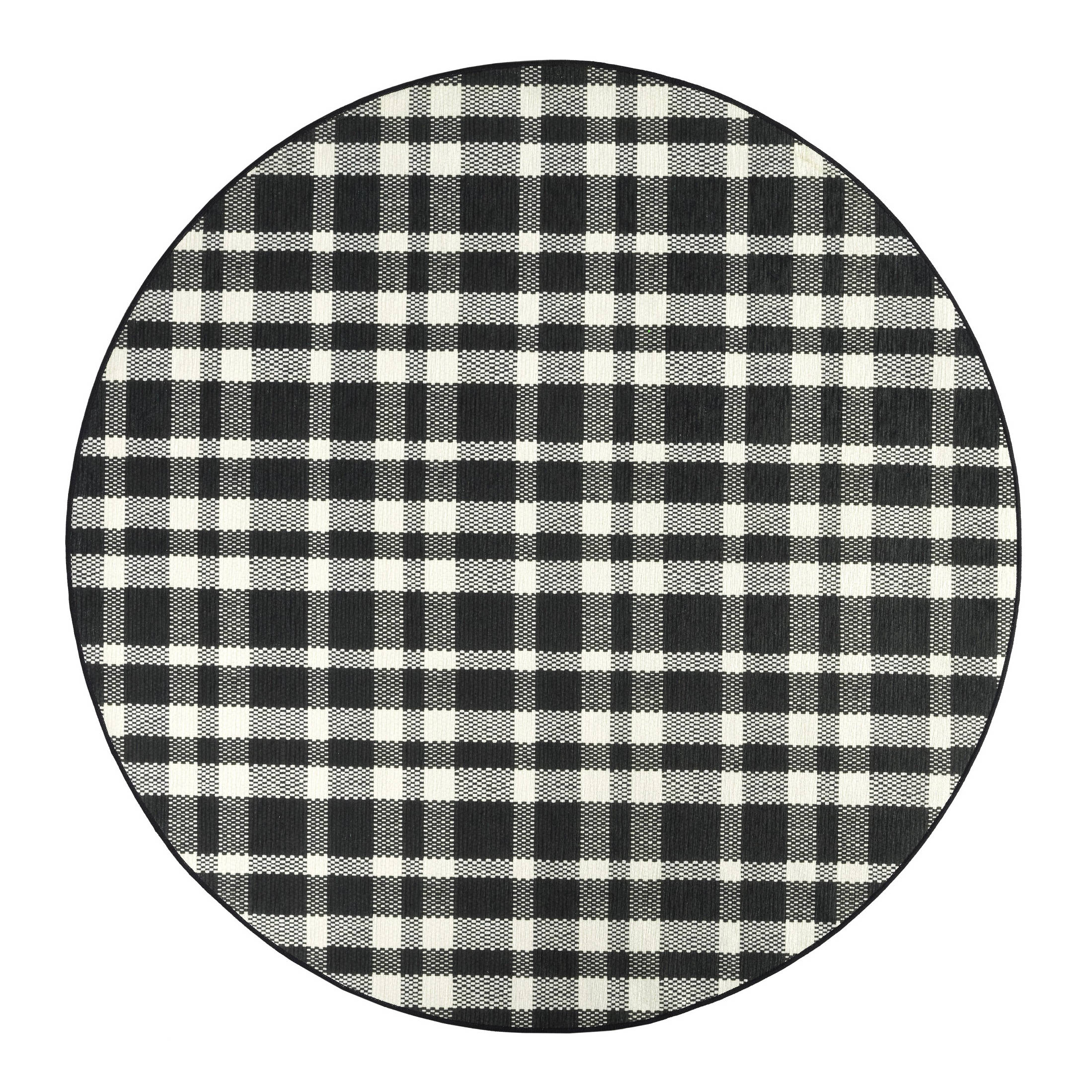 Houston Plaid Machine Washable Rug | Black – Annie Selke