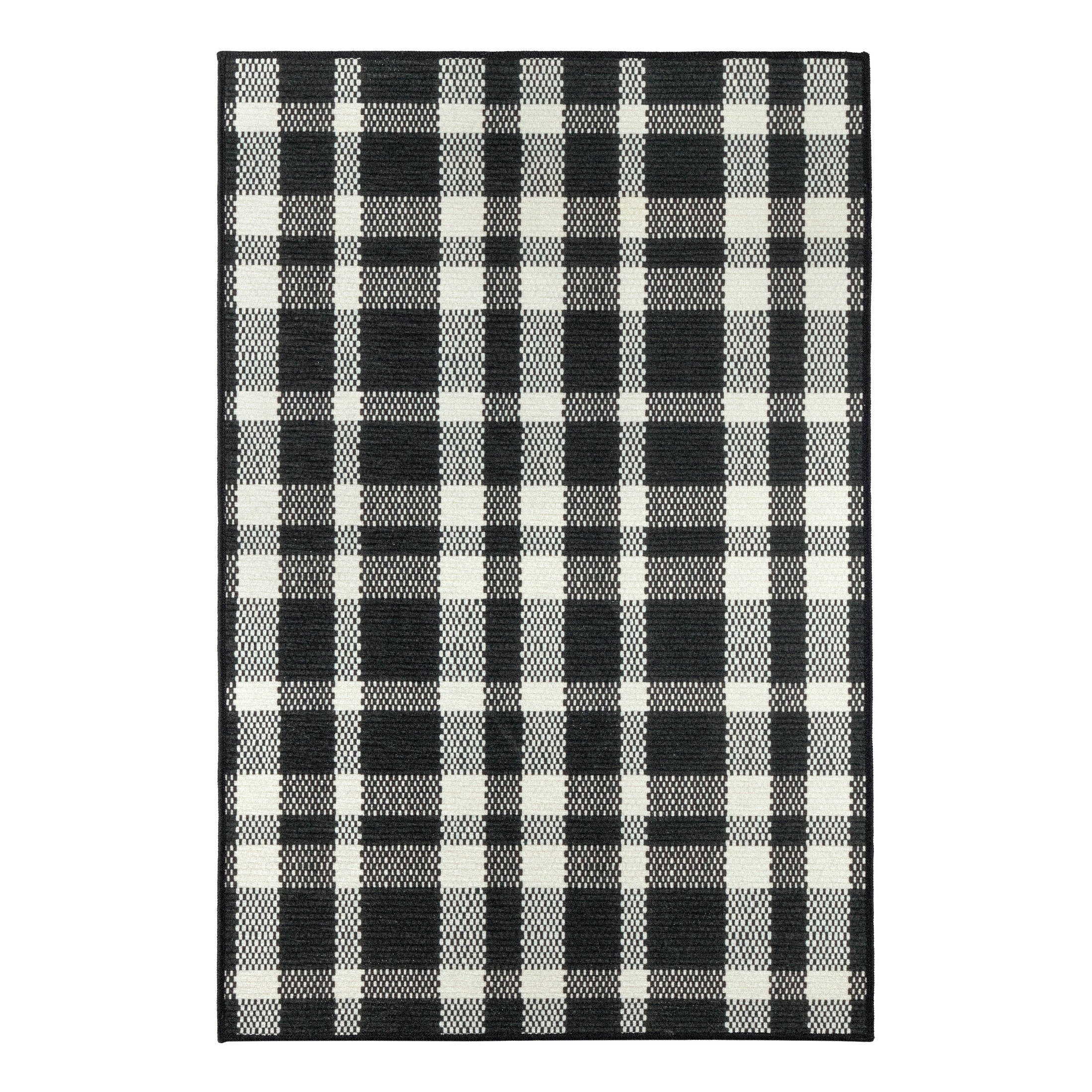 Houston Plaid Machine Washable Rug | Black – Annie Selke