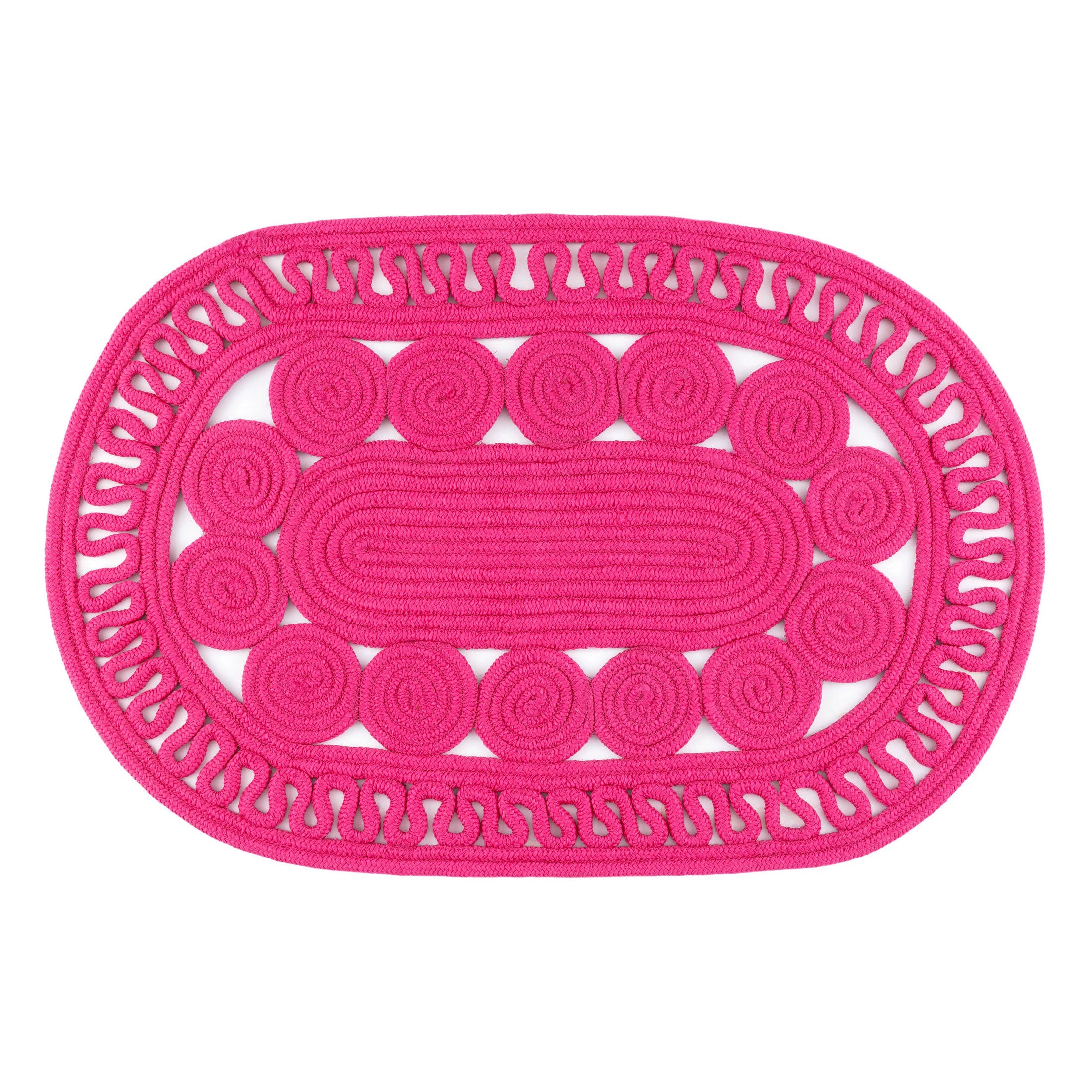 Reef Handwoven Indoor/Outdoor Oval Rug | Fuchsia – Annie Selke