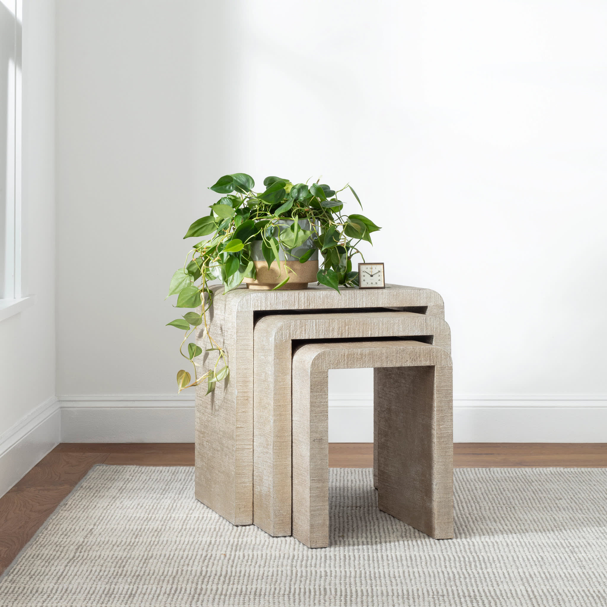 Raffa Grey Woven Wool Custom Rug Swatch With Attached Rug Pad – Annie Selke