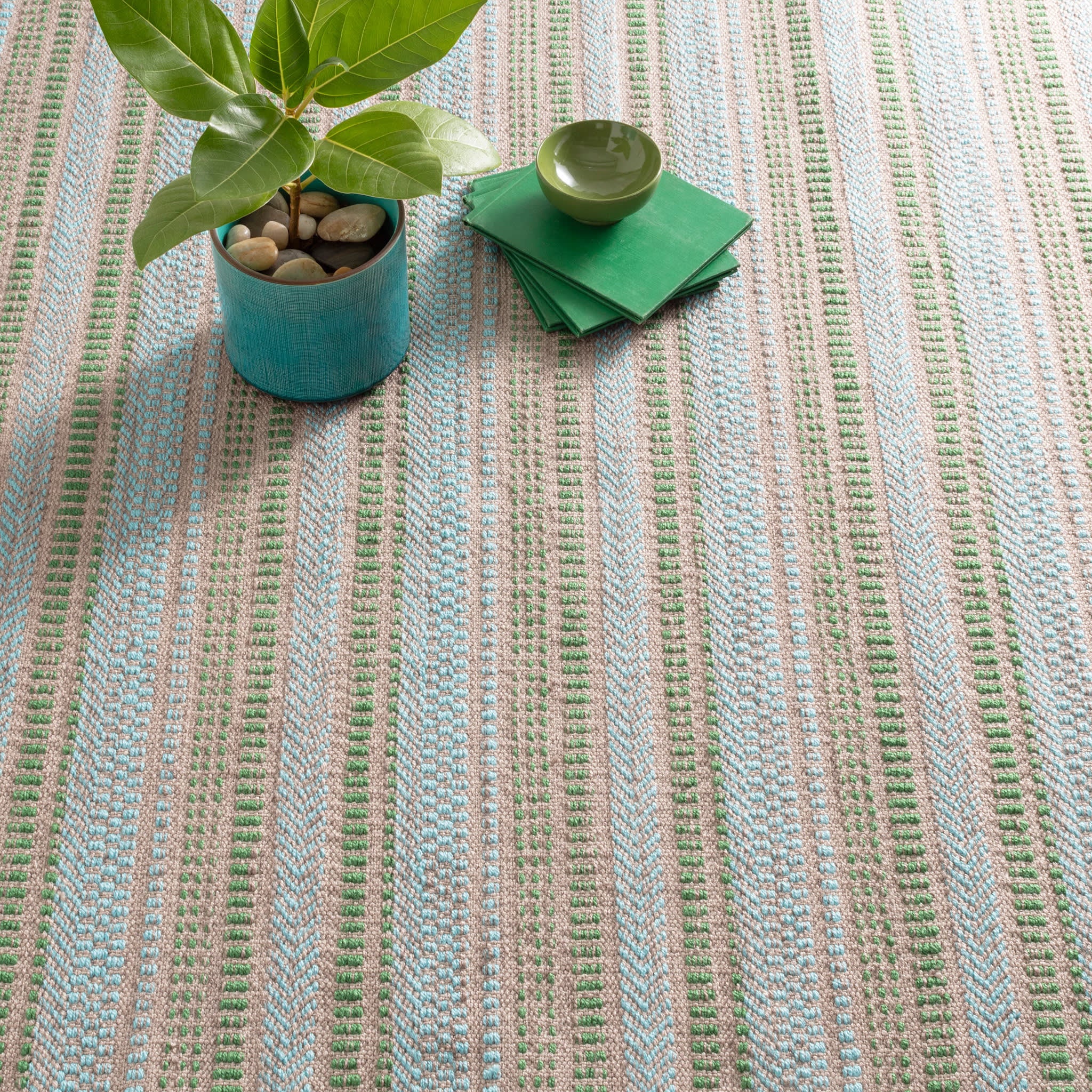 Sooner Than Later Aqua Handwoven Indoor/Outdoor Rug – Annie Selke
