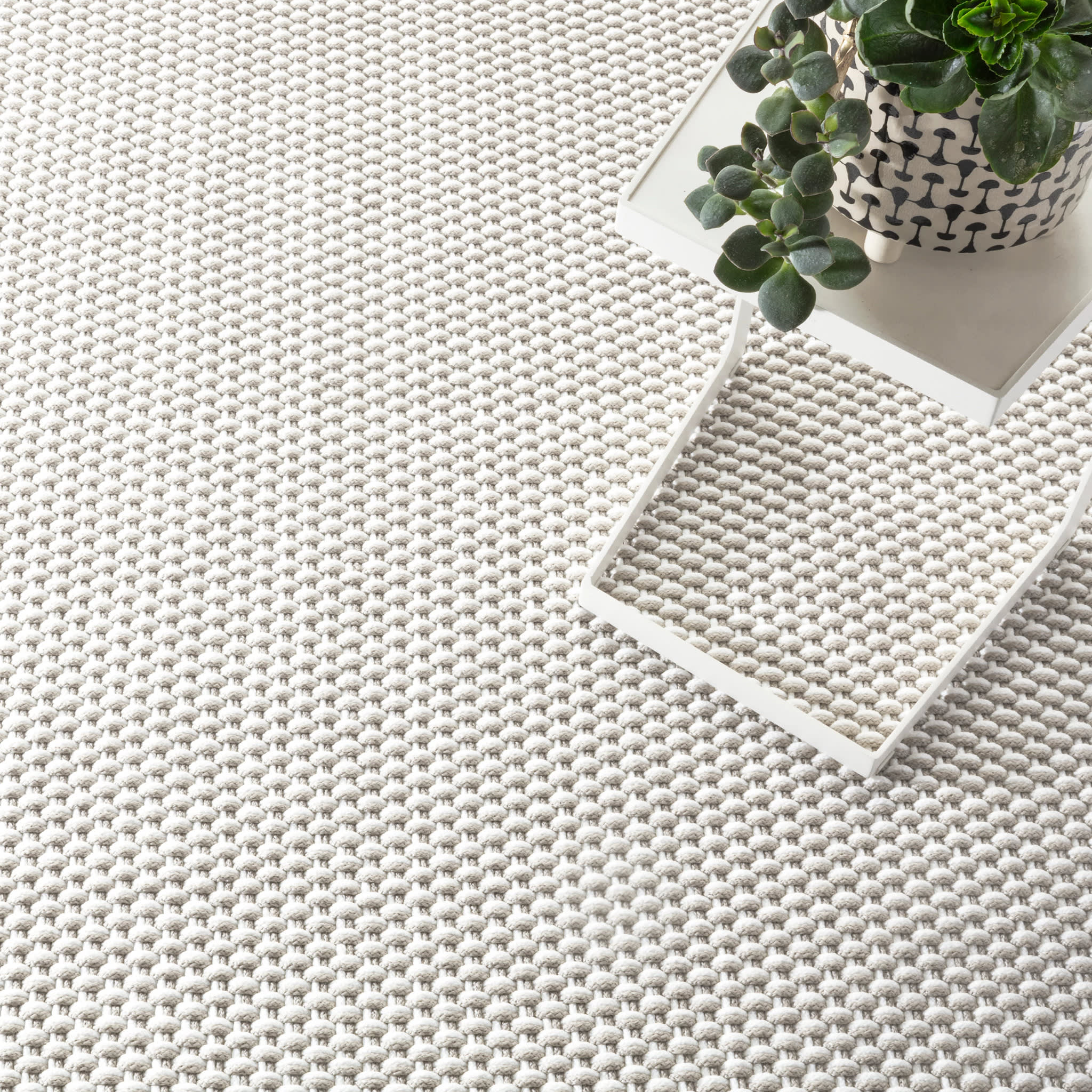 Two-Tone Rope Platinum/White Handwoven Indoor/Outdoor Rug – Annie Selke