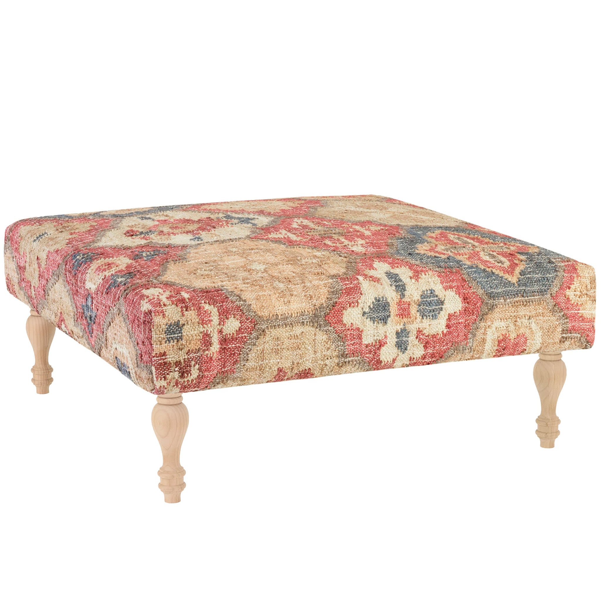 Pali Square Rug Ottoman | Multi – Annie Selke
