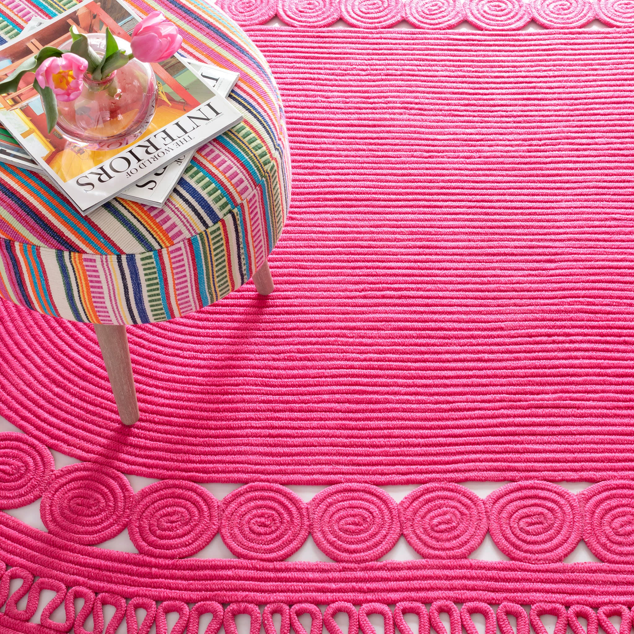 Reef Handwoven Indoor/Outdoor Oval Rug | Fuchsia – Annie Selke