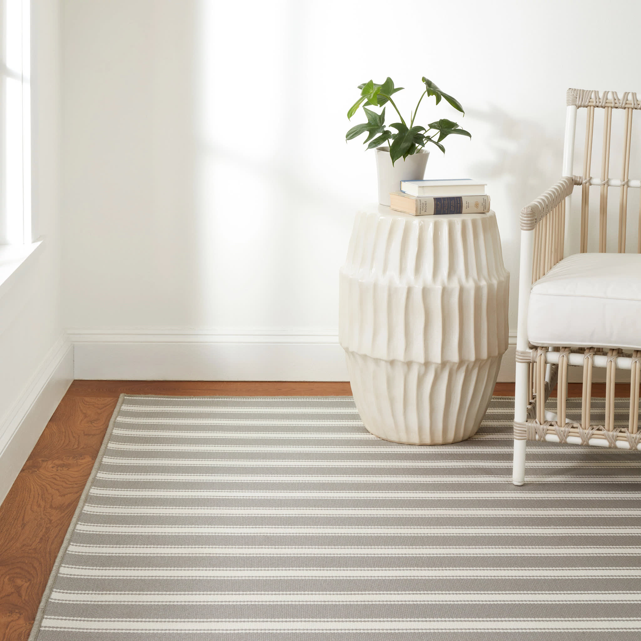 Maysville Stripe Woven Indoor/Outdoor Custom Rug | Platinum – Annie Selke