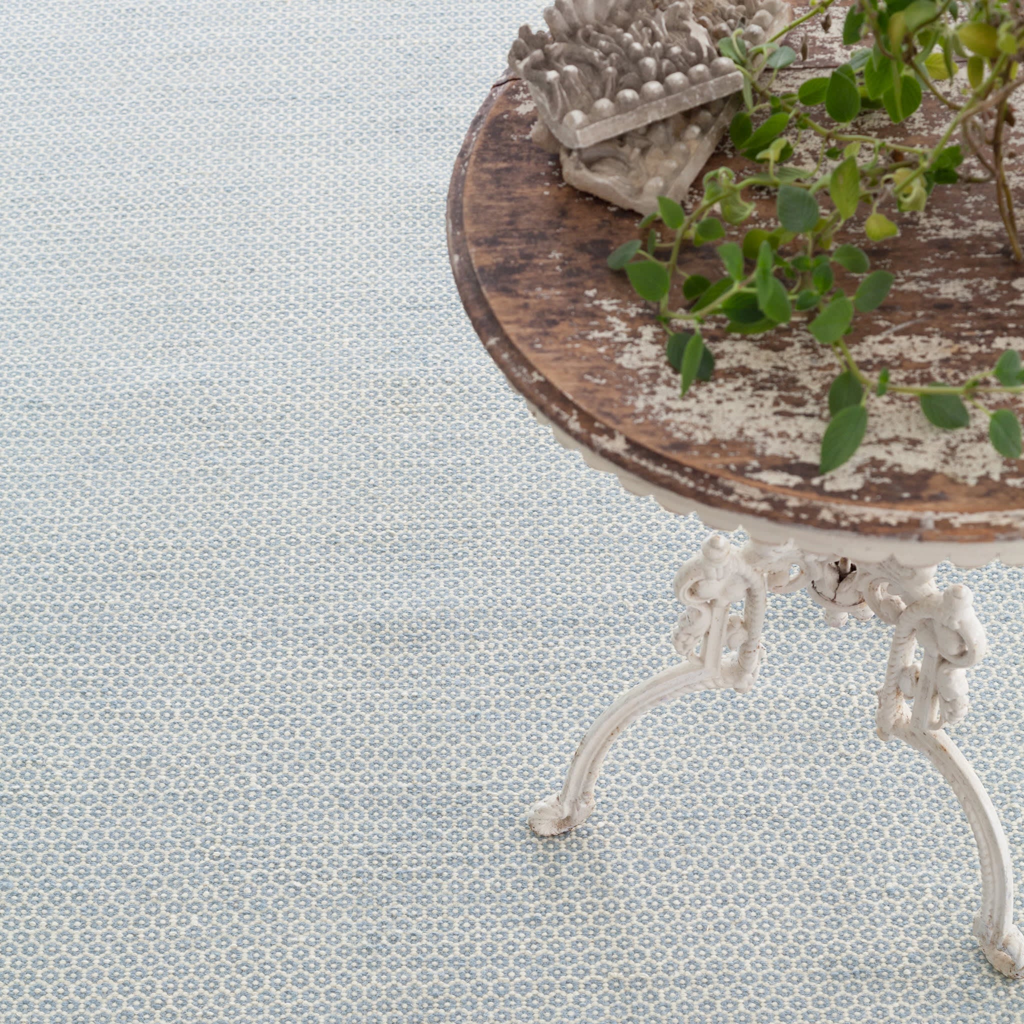 Honeycomb Handwoven Wool Rug | French Blue/Ivory – Annie Selke