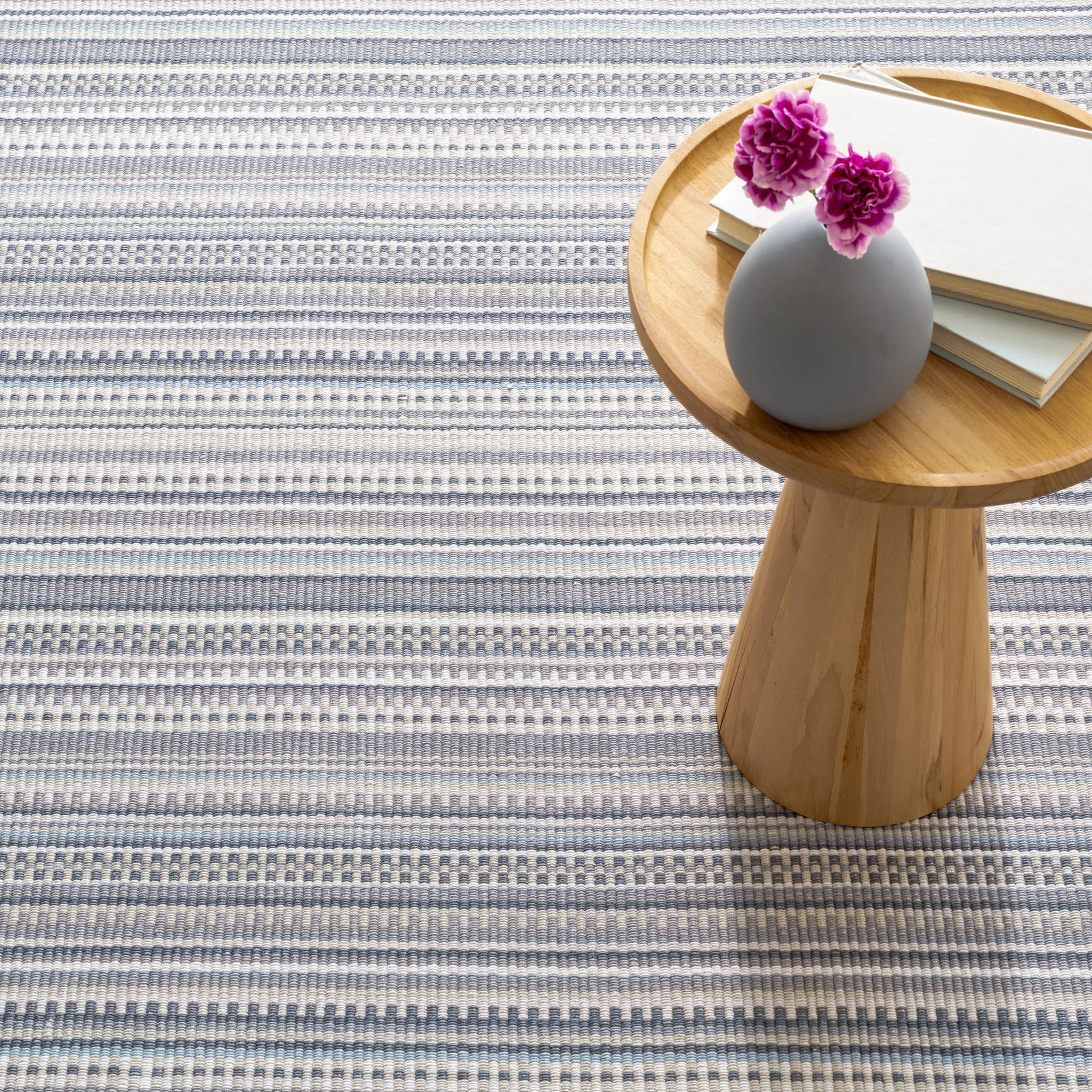 Lucky Stripe Grey Handwoven Cotton Rug – Annie Selke