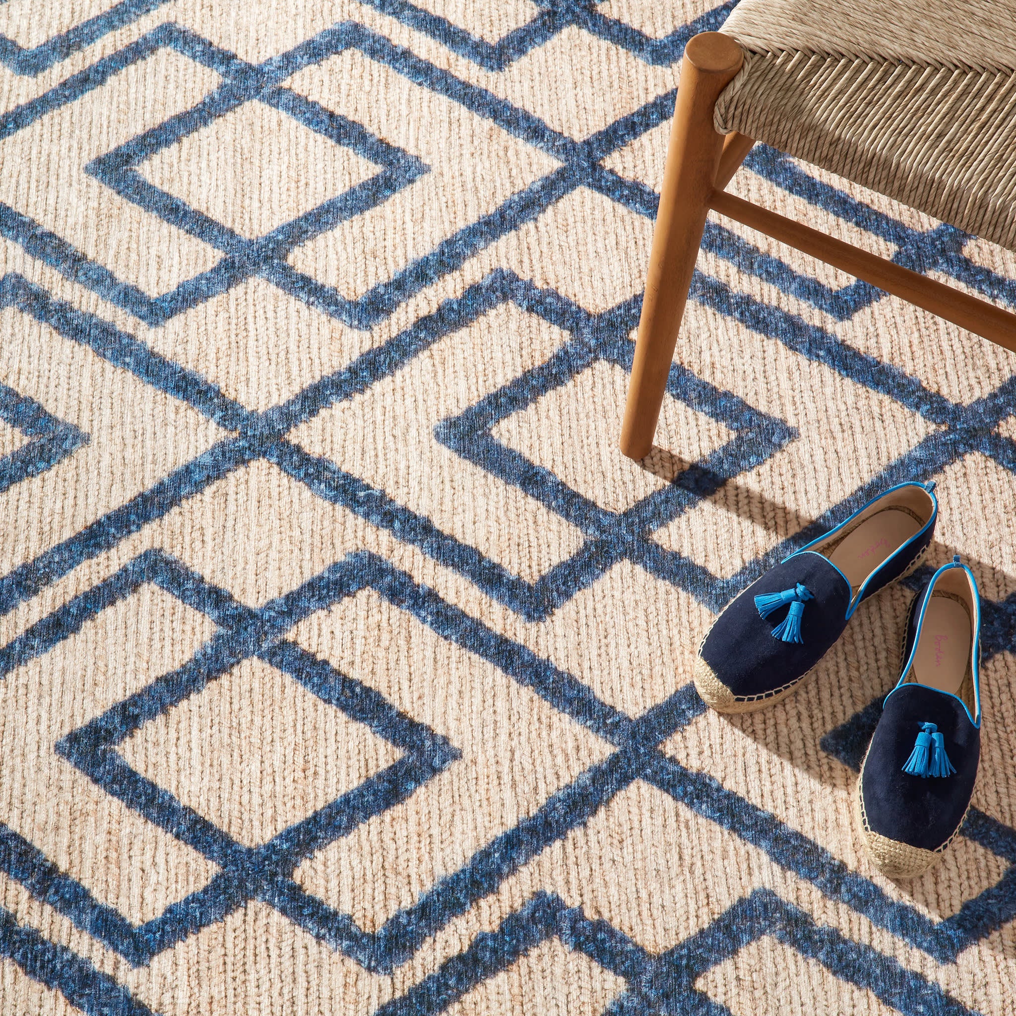 Marco Navy Machine Washable Rug – Annie Selke