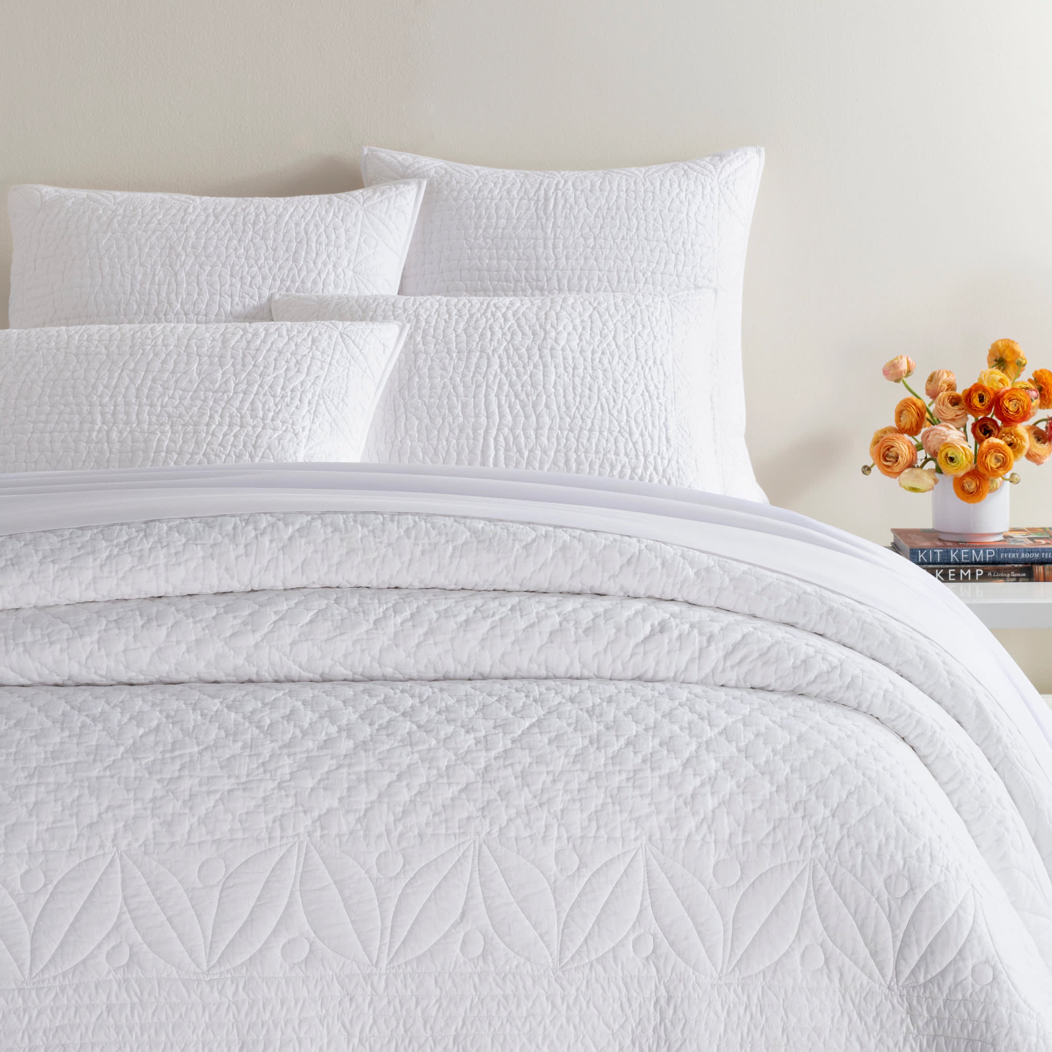 Tea & Toast White Quilt – Annie Selke