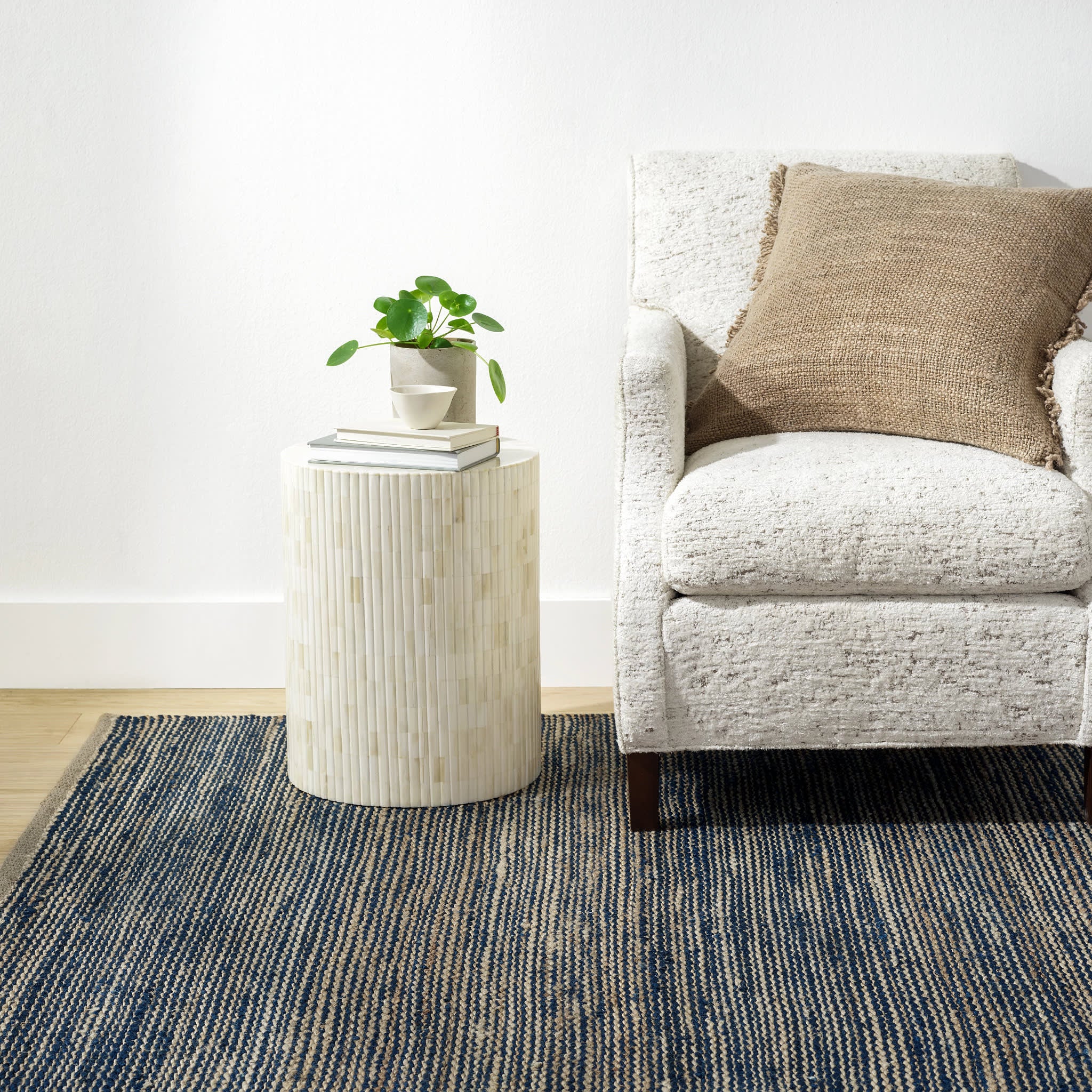 Striped Blue/Natural Handwoven Jute Rug – Annie Selke