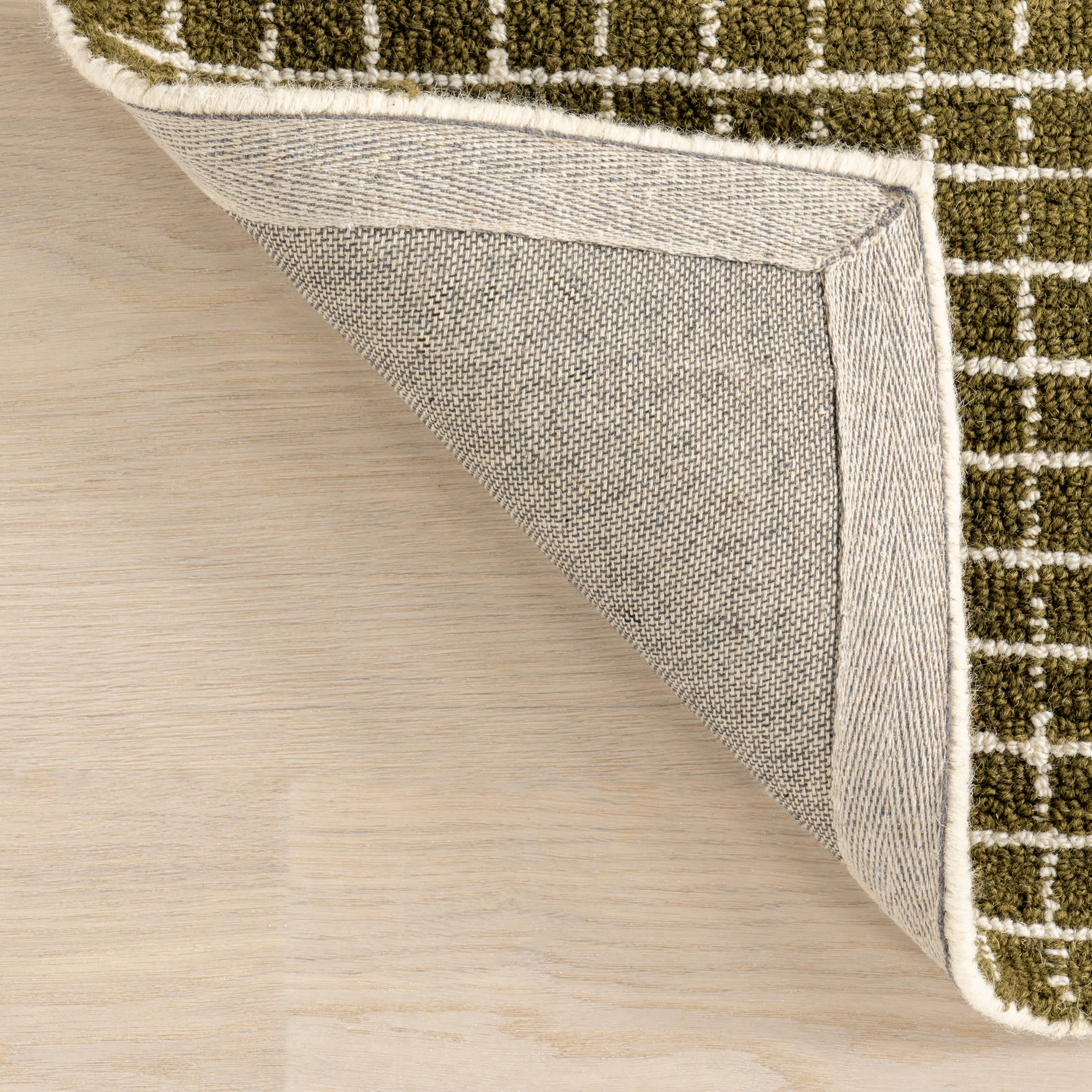 Melrose Checked Rug | Moss – Annie Selke