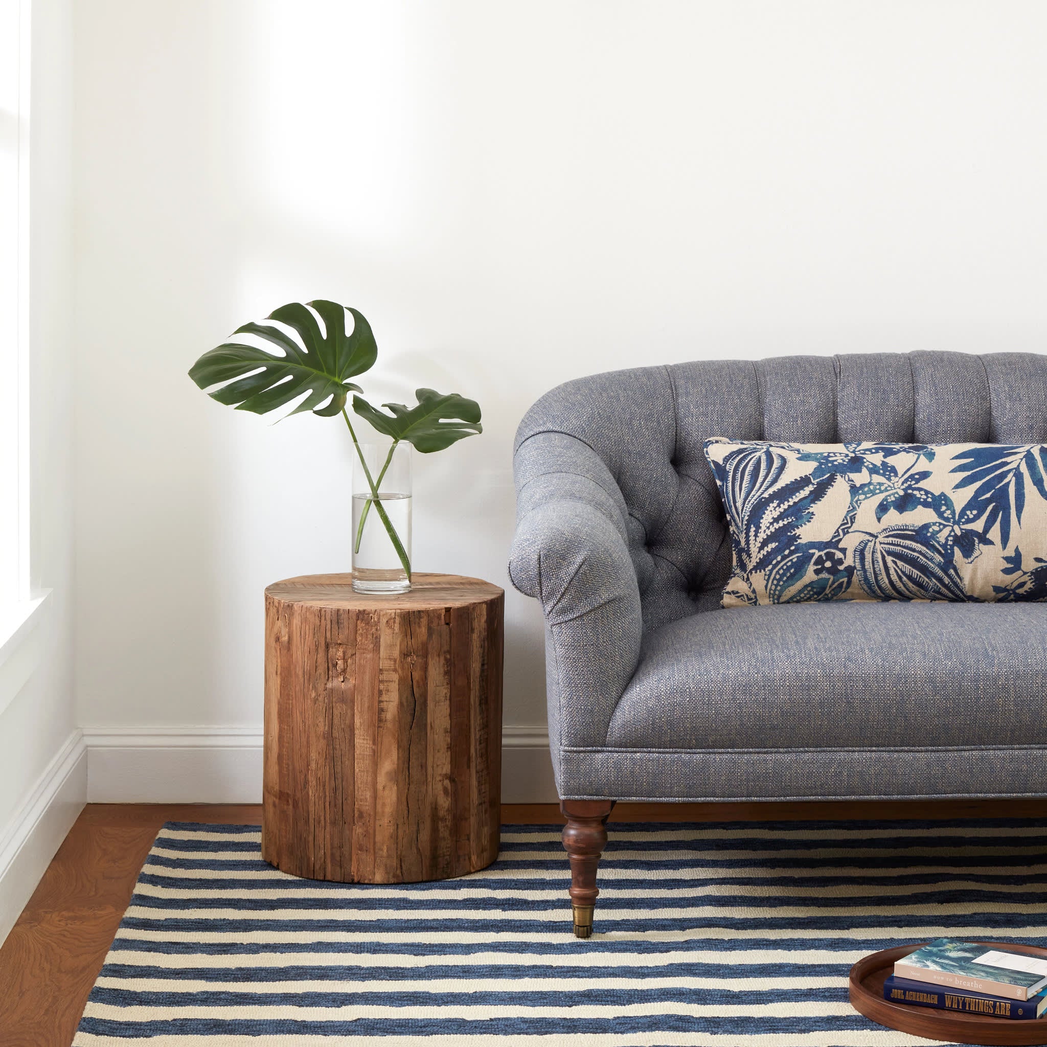 Silas Stripe Hand Micro Hooked Wool Rug | Navy – Annie Selke