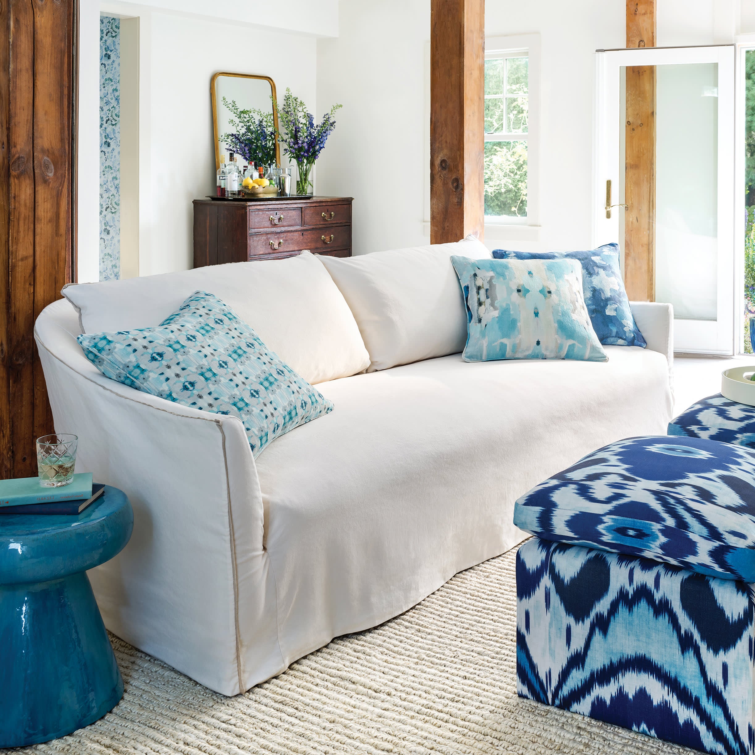 Bruna White Slipcovered Sofa – Annie Selke